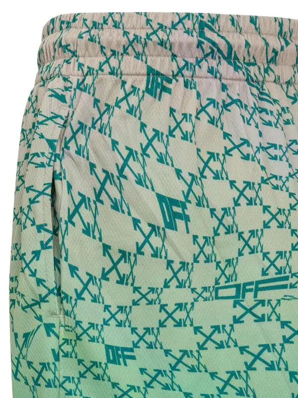 Off-White Drawstring Patterned Short