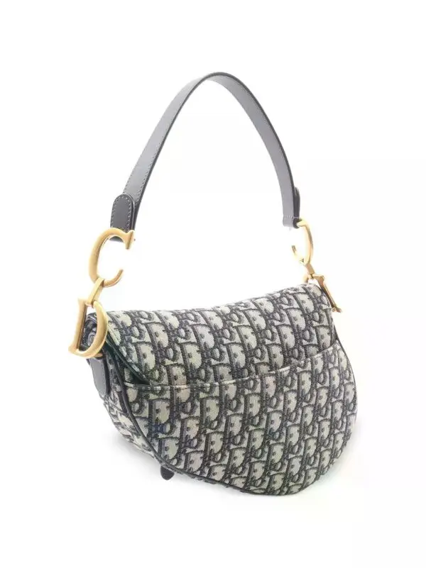 Dior 2010s Oblique Saddle 2-way Tote Bag - Blue