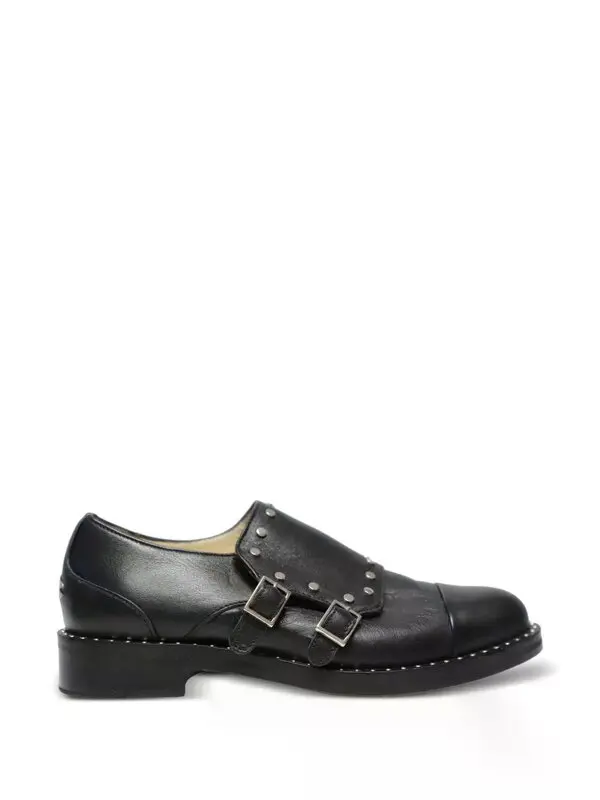 JIMMY CHOO Studded Monk Strap Shoes - Black