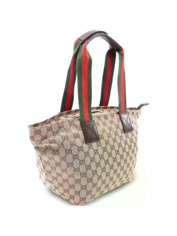 Gucci Gg Supreme Web-stripe Tote Bag