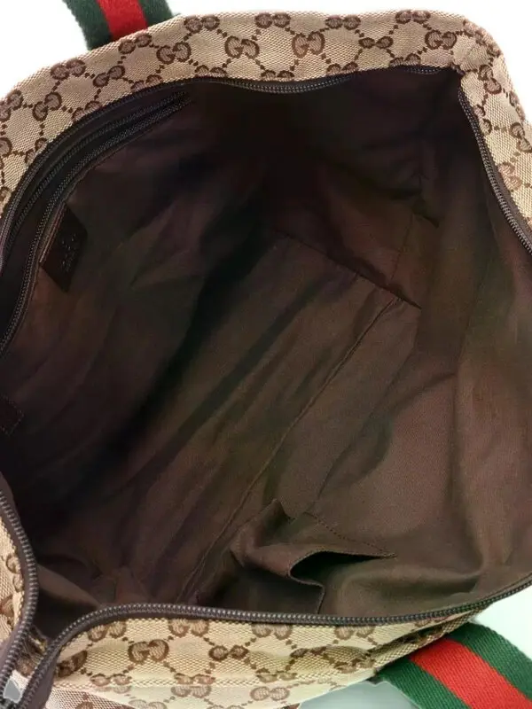 Gucci Gg Supreme Web-stripe Tote Bag