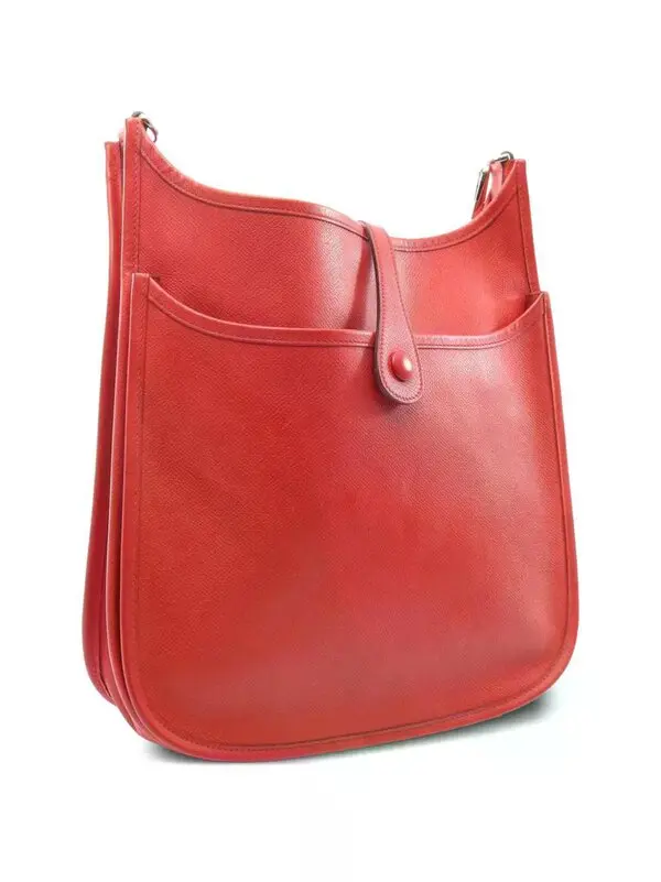 Hermès 2 De Pm Evelyn Perforated-logo Leather Shoulder Bag - Red