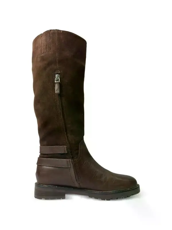Ralph Lauren Buckled Leather And Suede Riding Boots - Brown