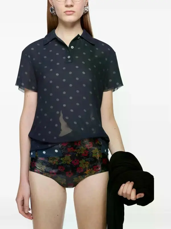 Acne Studios Polka Dot-print Polo Shirt