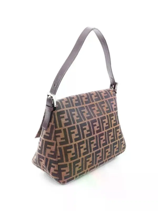 Fendi 2010s Mamma Baguette Zucca Shoulder Bag