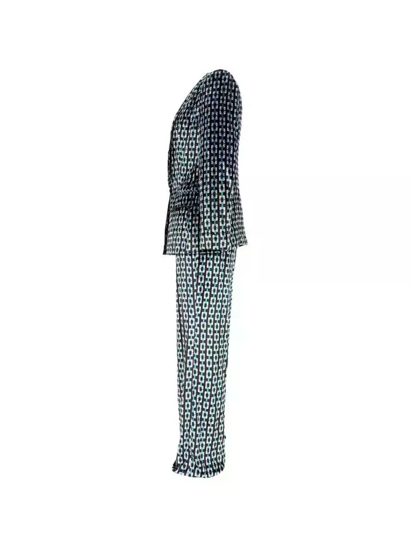 Diane Von Furstenberg Chiana Double-breasted Printed Blazer And Pants Set