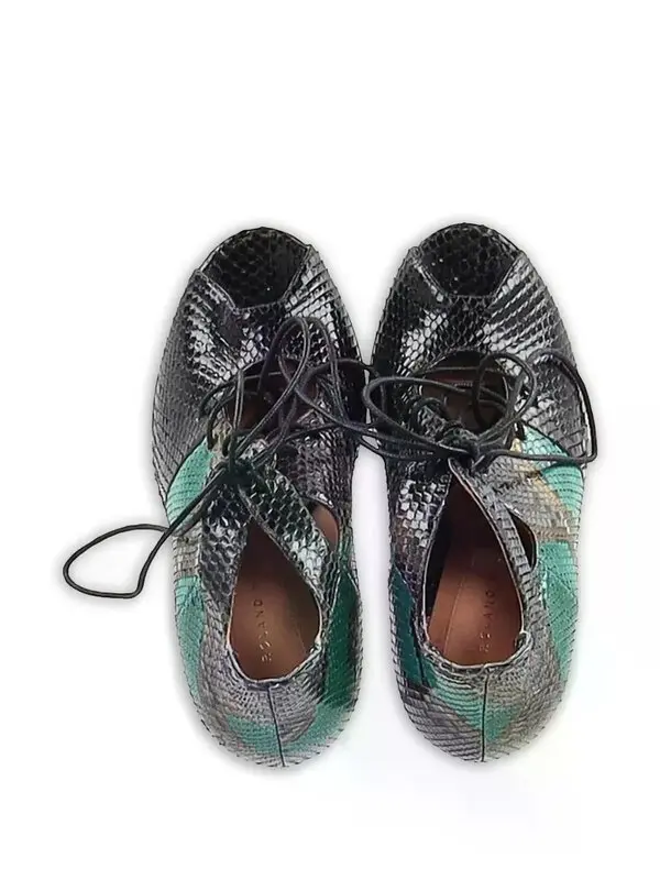 Roland Mouret Snake-print Lace-up Sandals