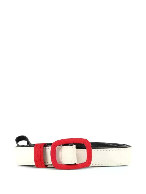 Alessandra Rich Colourblock Leather Belt - White