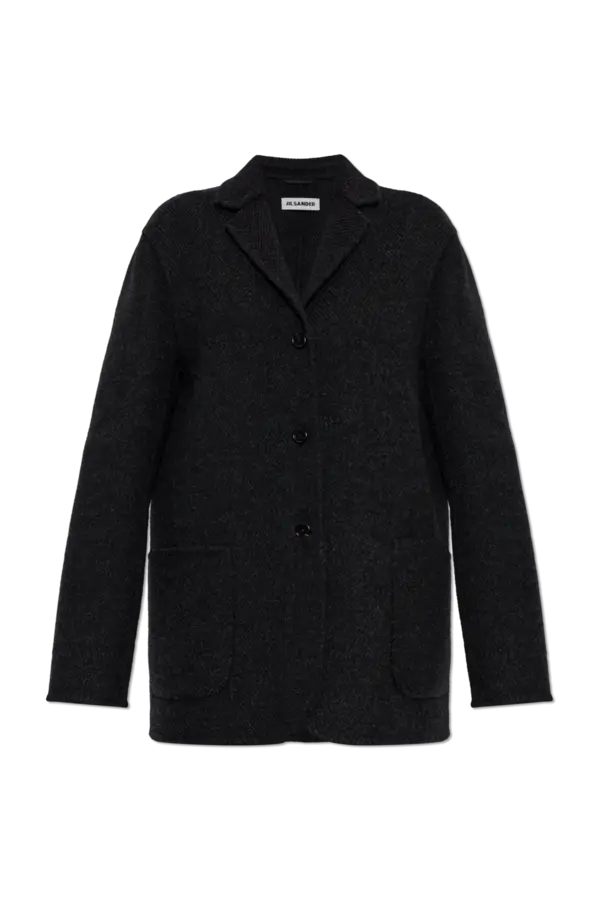 JIL SANDER Wool Blazer With Herringbone Pattern