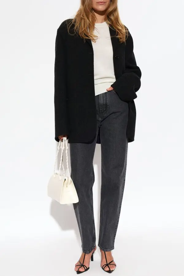 JIL SANDER Wool Blazer With Herringbone Pattern