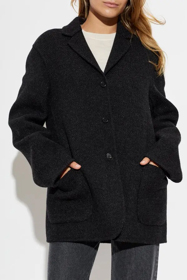 JIL SANDER Wool Blazer With Herringbone Pattern