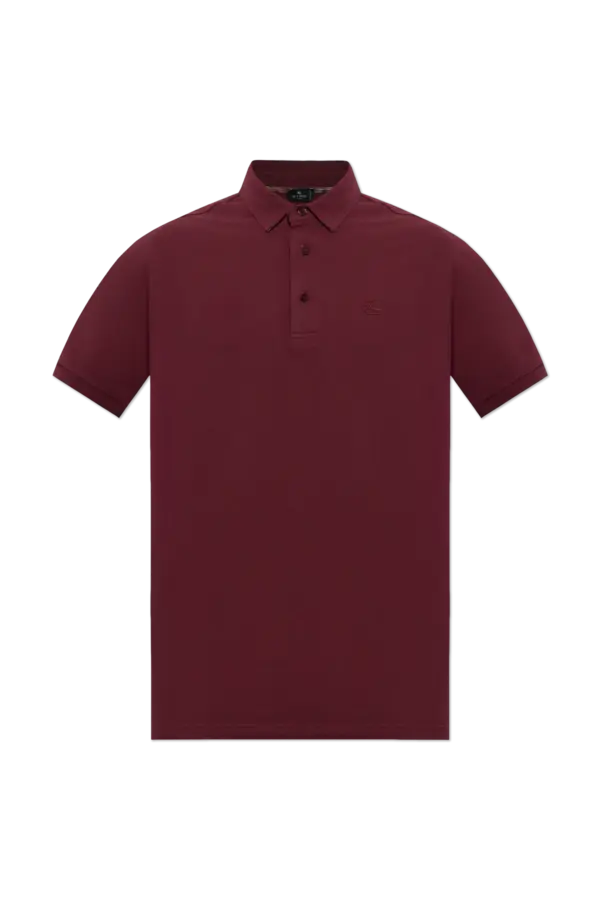 Etro Polo With Embroidered Logo - Burgundy