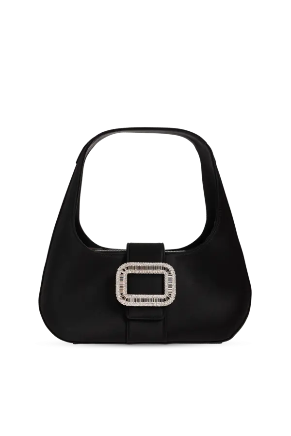 ROGER VIVIER Pilgrim Satin Shoulder Bag With Rhinestone Buckle