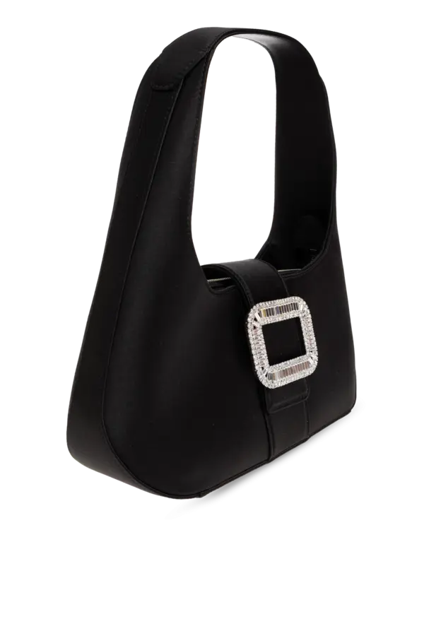 ROGER VIVIER Pilgrim Satin Shoulder Bag With Rhinestone Buckle