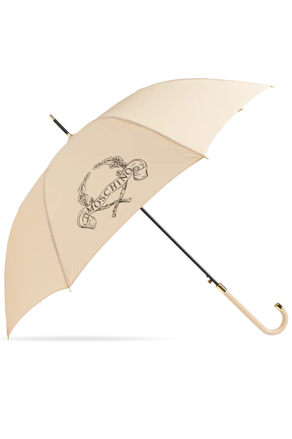 Moschino Parasol With Logo - Beige