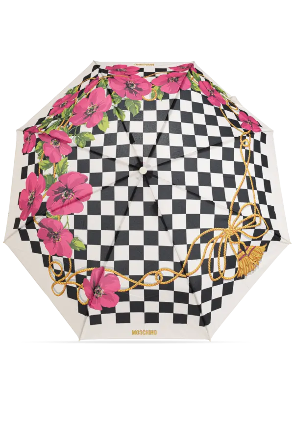 Moschino Folding Umbrella With Floral Motif