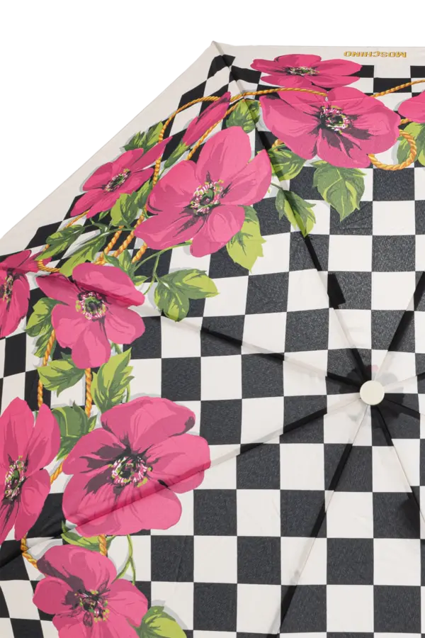 Moschino Folding Umbrella With Floral Motif