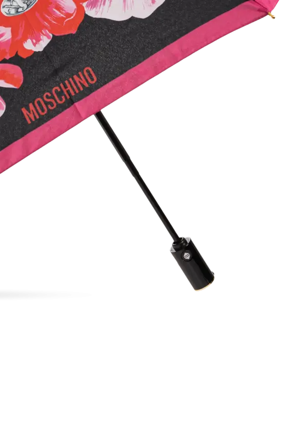 Moschino Folding Umbrella With Floral Motif