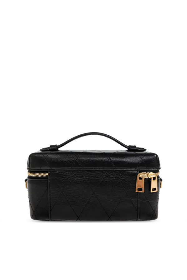 Tory Burch Charlie Quilted Leather Vanity Case With Chain Strap