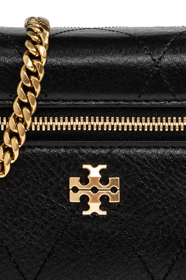Tory Burch Charlie Quilted Leather Vanity Case With Chain Strap