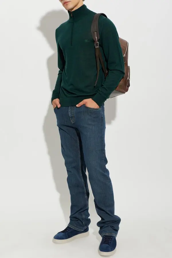 Etro Wool Sweater With Embroidered Logo