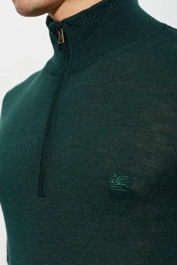 Etro Wool Sweater With Embroidered Logo