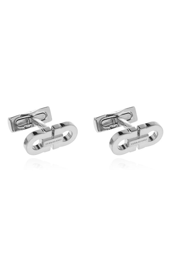 FERRAGAMO Cufflink In The Shape Of A Logo - Silver
