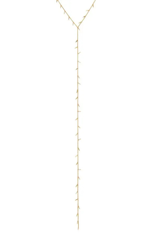SYDNEY EVAN Small Pave Fringe Y Necklace
