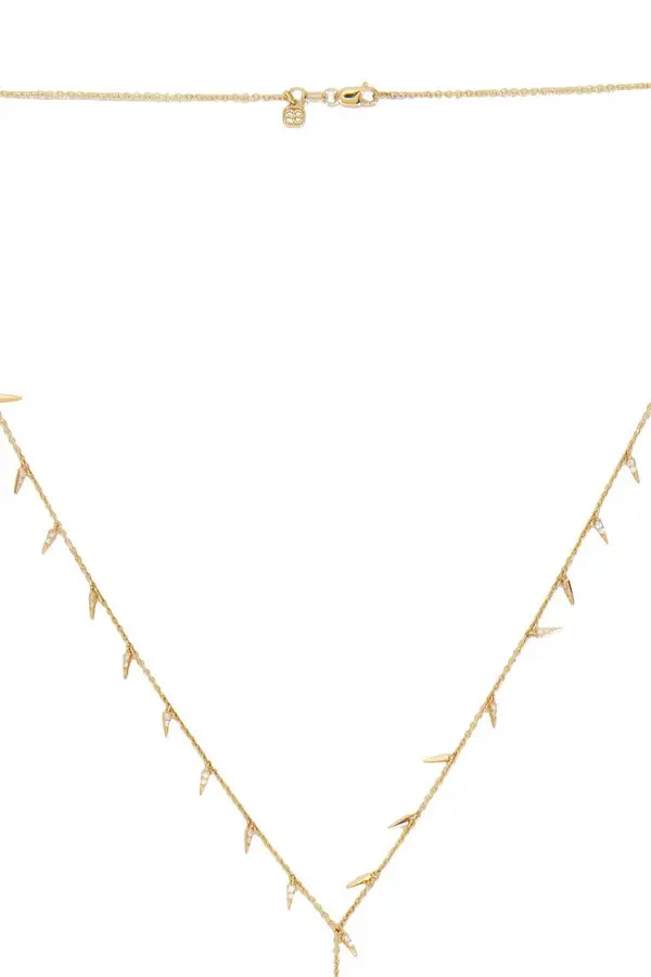 SYDNEY EVAN Small Pave Fringe Y Necklace