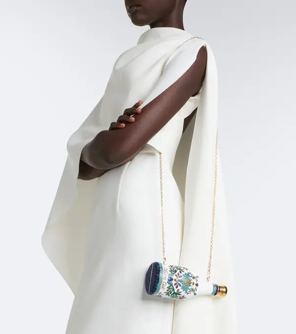 Judith Leiber Olive Oil Bottle Embellished Clutch