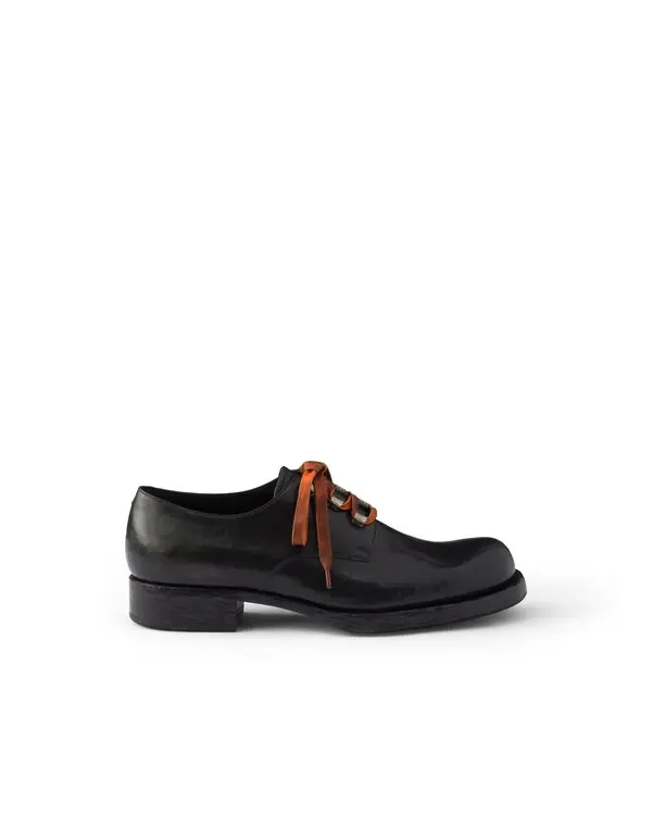 Prada Antiqued Leather Lace-up Shoes