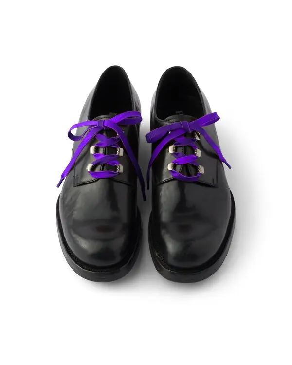 Prada Antiqued Leather Lace-up Shoes