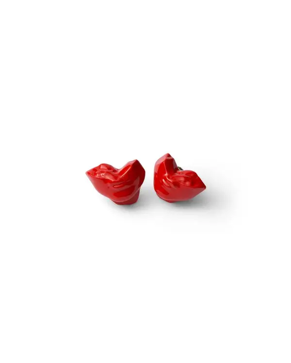 Prada Resin And Metal Cufflinks - Orange