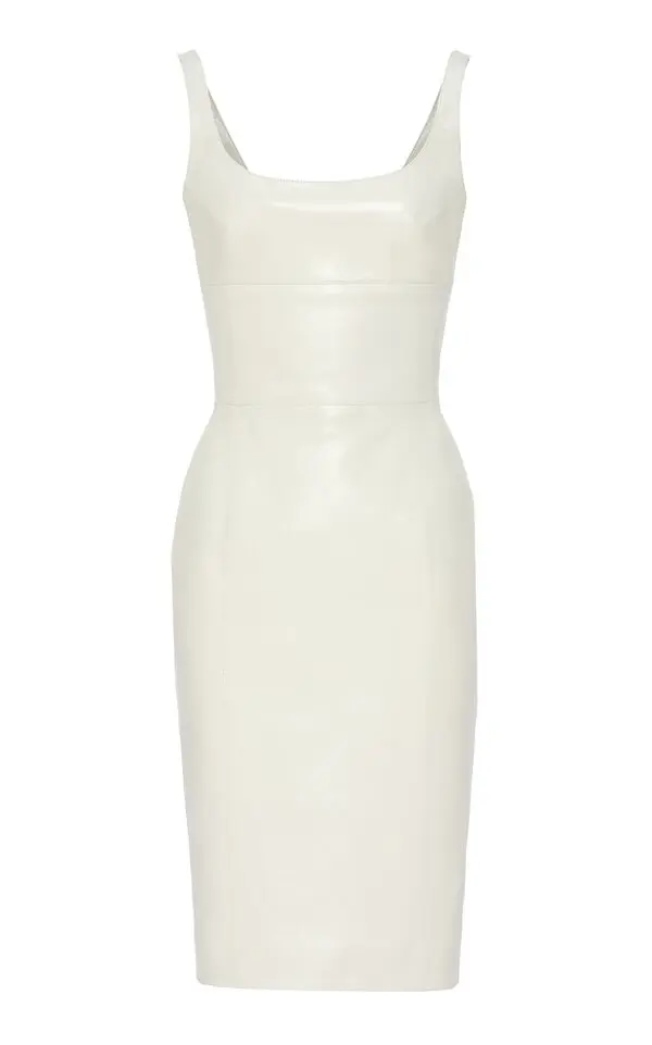 Magda Butrym Scoop-neck Leather Knee-length Dress