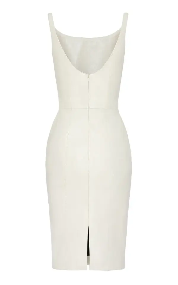 Magda Butrym Scoop-neck Leather Knee-length Dress