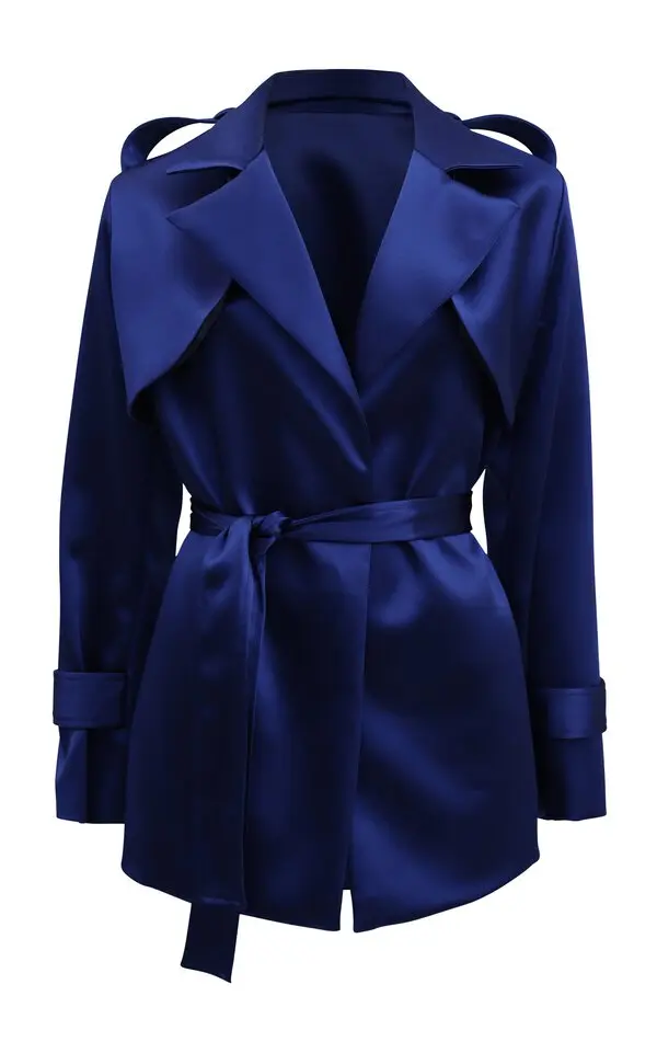 FRANCESCA MIRANDA Indigo Silk-blend Jacket - Navy