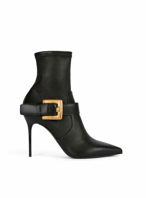 Balmain Anthem Stretch Leather Ankle Boots