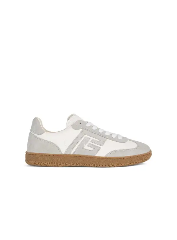 Balmain Swan Sneakers In Smooth Leather And Suede