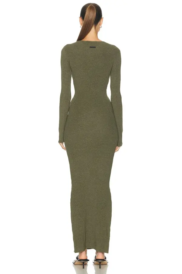 Fear Of God Rib Knit Maxi Dress - Moss