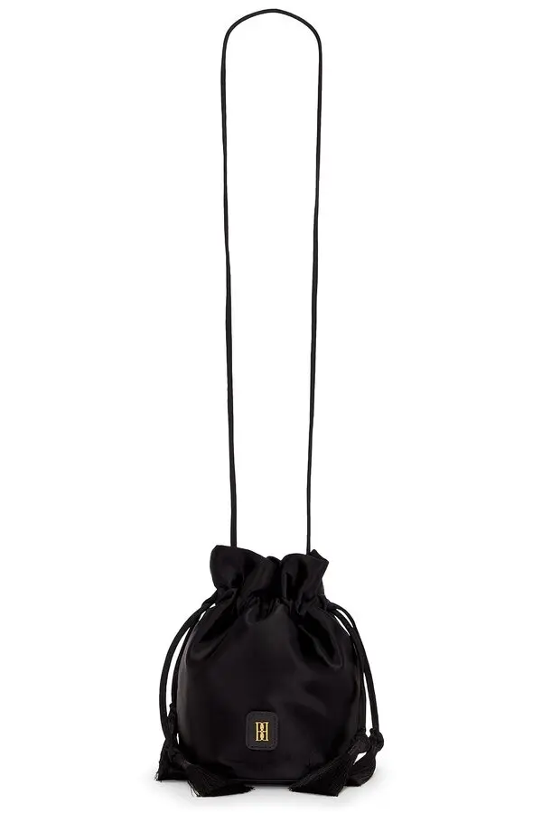 BY MALENE BIRGER Landinna Bucket Bag In Satin With Tassel Details - Black