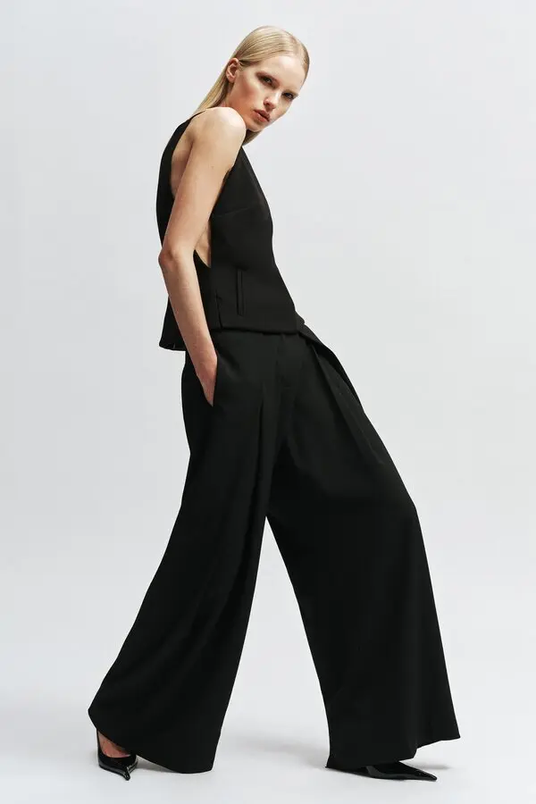 Bardot Laurie Pleat Front Wide Leg Trousers