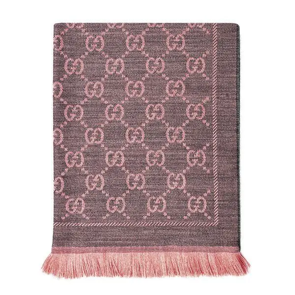 Gucci Gg Jacquard Wool Scarf - Pink