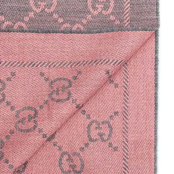 Gucci Gg Jacquard Wool Scarf - Pink