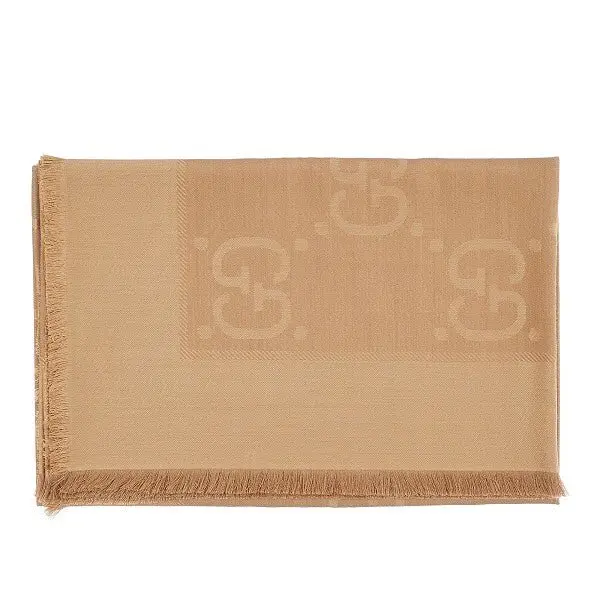 Gucci Gg Jacquard Wool And Silk Scarf - Beige