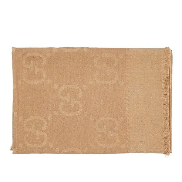 Gucci Gg Jacquard Wool And Silk Scarf