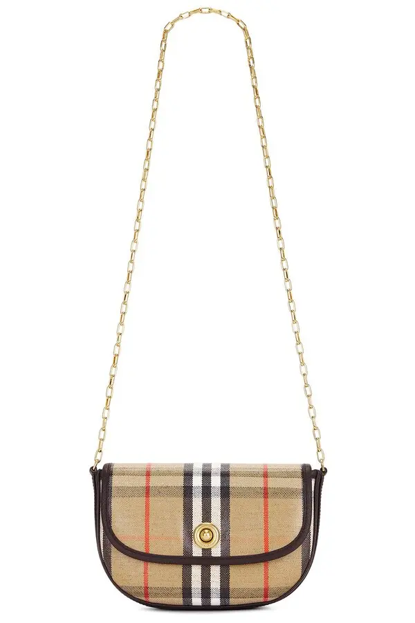 Burberry Mini Highlands Chain Bag In Brown - Sand