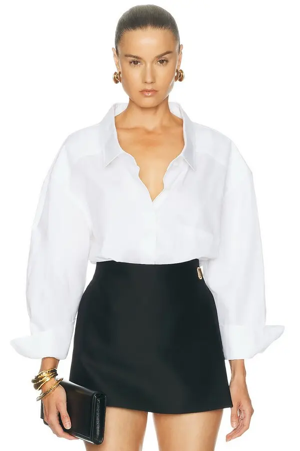 Givenchy Wide Collar Long Sleeve Shirt - White