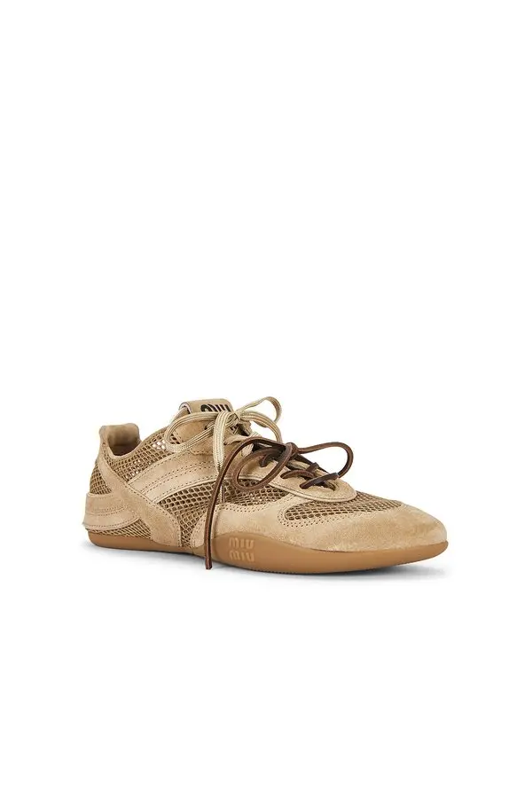 Miu Miu Suede And Mesh Sneakers