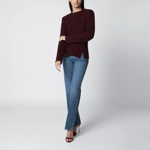 Victoria Beckham Ribbed Wool And Cashmere Sweater - Black