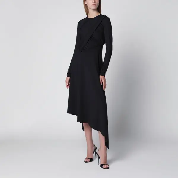 Victoria Beckham Asymmetric Draped Dress In Stretch Fabric